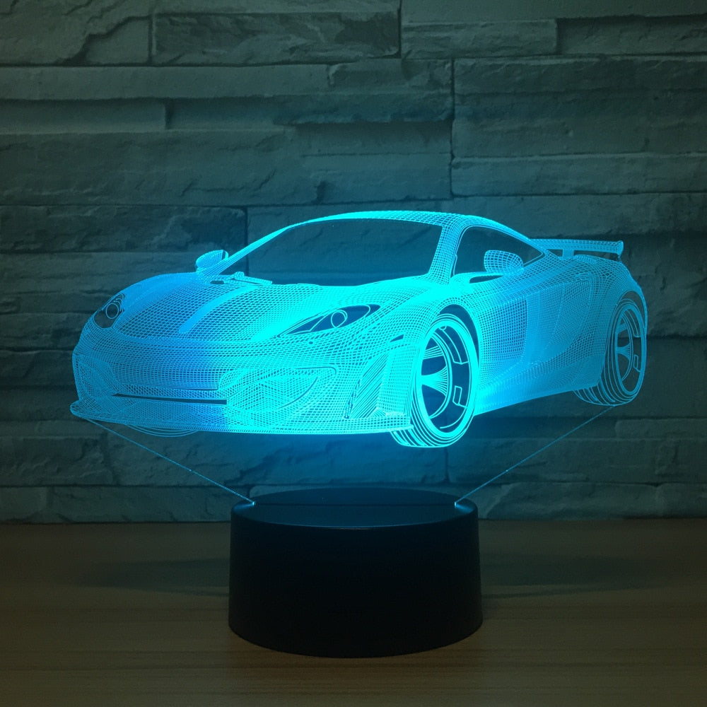 Veilleuse 3D Voiture de Sport | Car-Kids